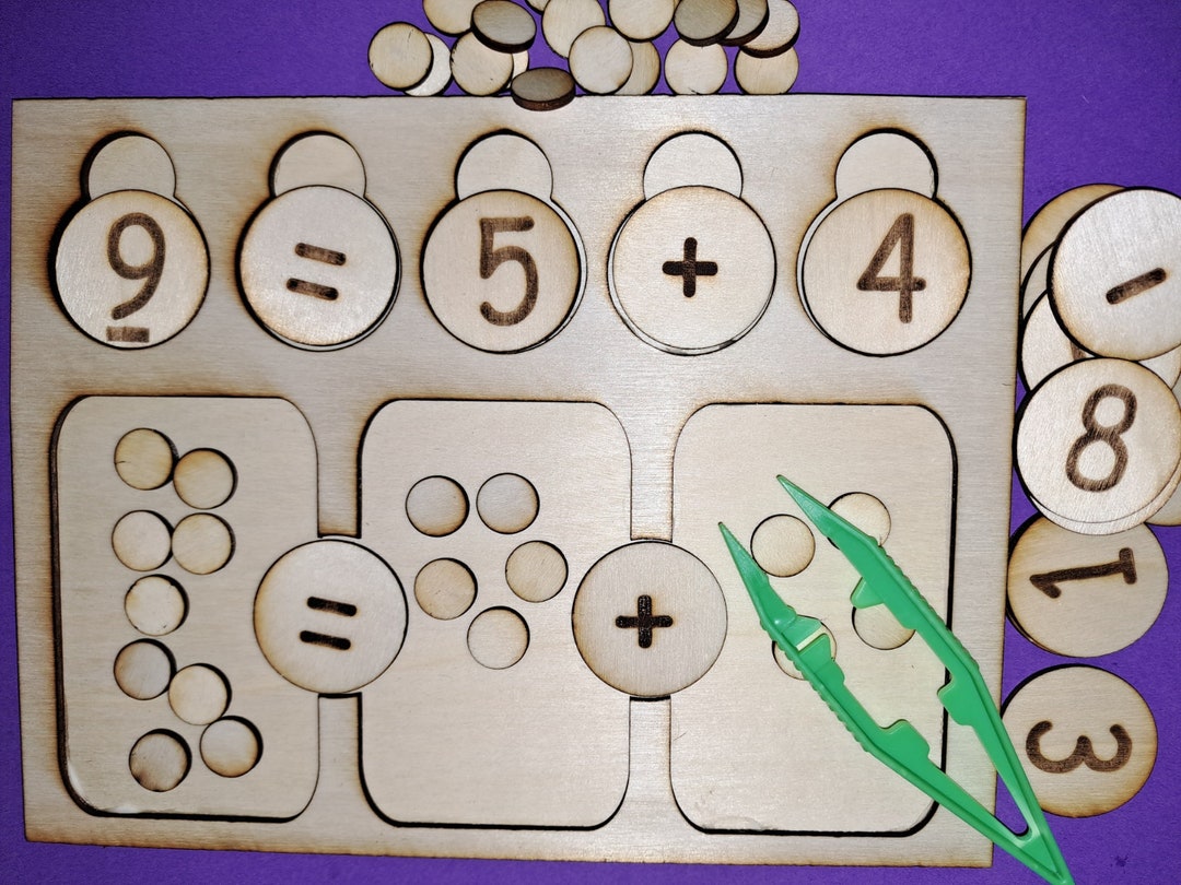 Wooden Addition and Subtraction Tray Grids Options- Grid, Number and ...