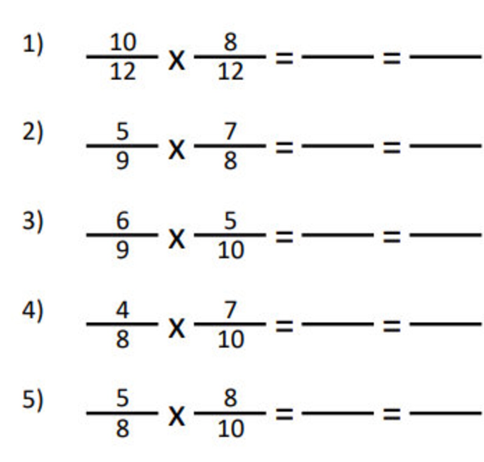 40 Fraction Worksheets - Multiplying and Division - Etsy