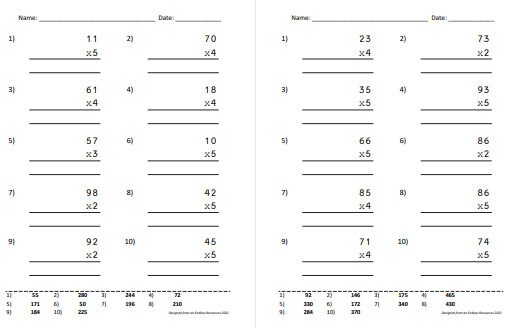 300 Maths Worksheets for Formal Addition, Subtraction, Multiplication ...
