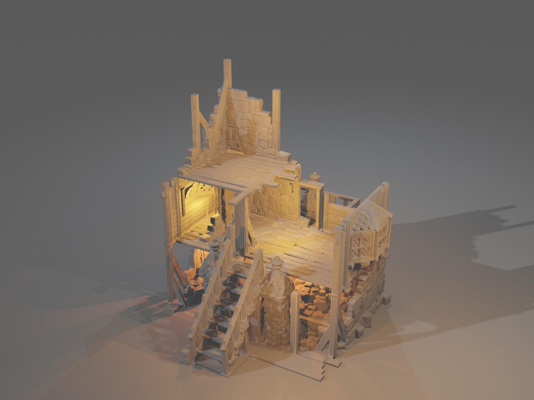 Medieval Town Set 04 - House Ruin #1 - Etsy