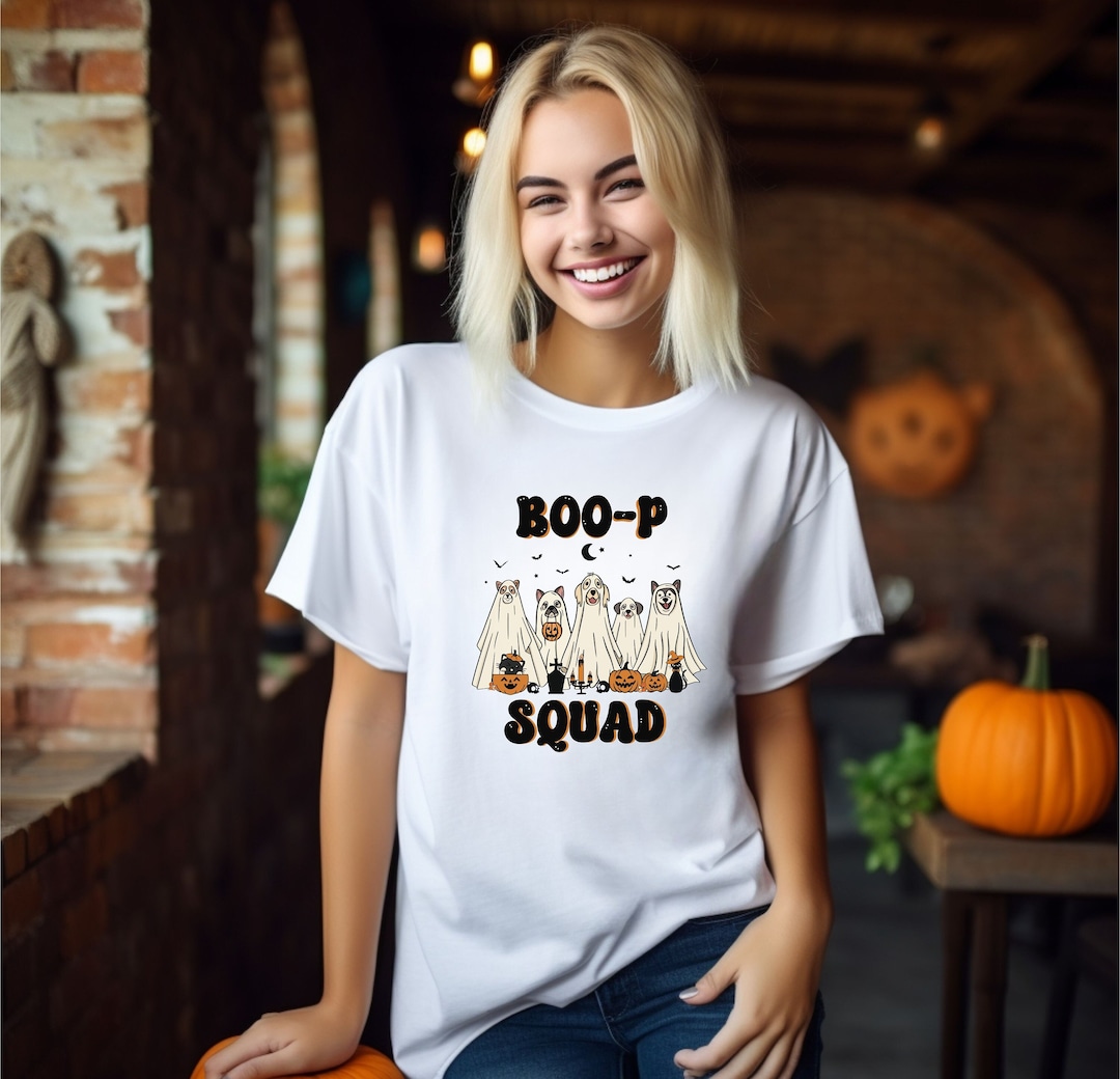 Boop Squad Funny Halloween Ghost Dogs Trick or Treat, Dog Lover ...
