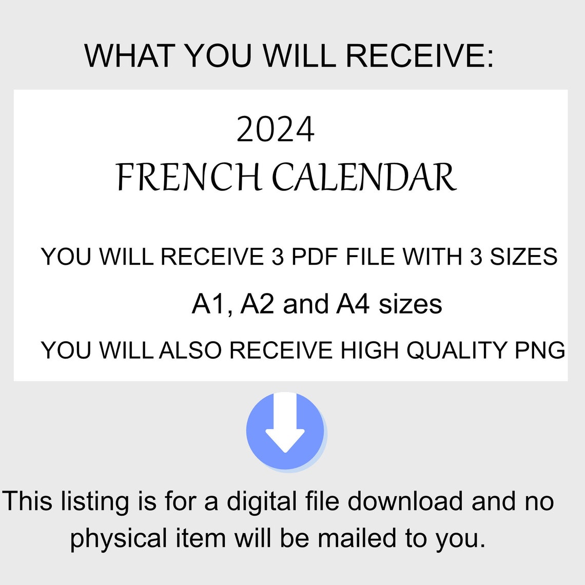 2024 French Doodle Calendar Digital Download, Printable Planner ...