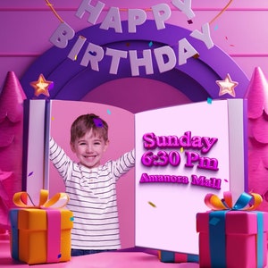Happy Birthday Digital 3d Animated Video Invite Custom Made in 24 Hours ...