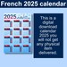 French 2025 New Year Calendar Digital Download (ready to Print A3, A4 ...