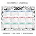 2024 French Doodle Calendar Digital Download, Printable Planner ...