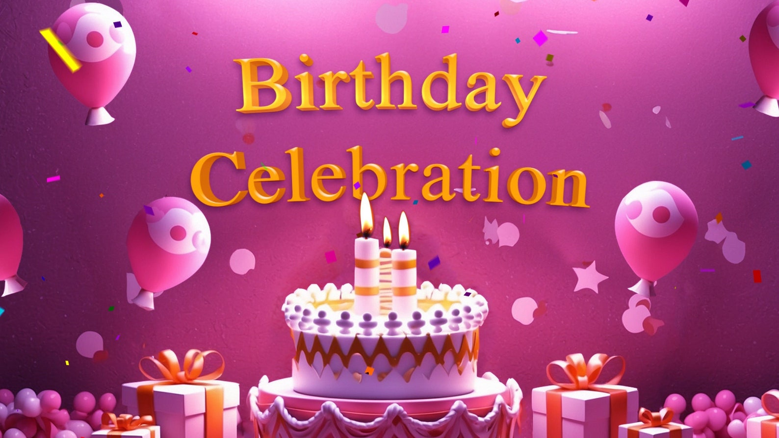 Happy Birthday Digital 3d Animated Video Invite Custom Made in 24 Hours ...