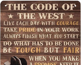 Cowboy Code of the West - Etsy