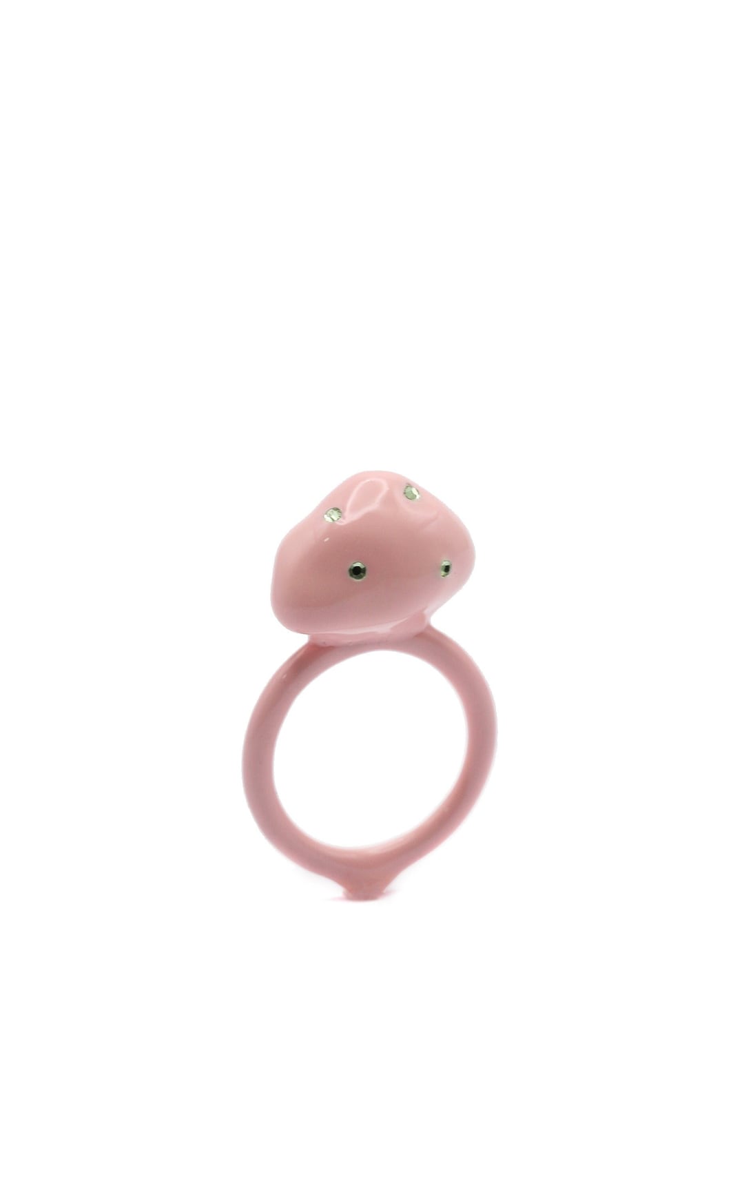 Pink Blob Ring With Green Swarovski Stones - Etsy