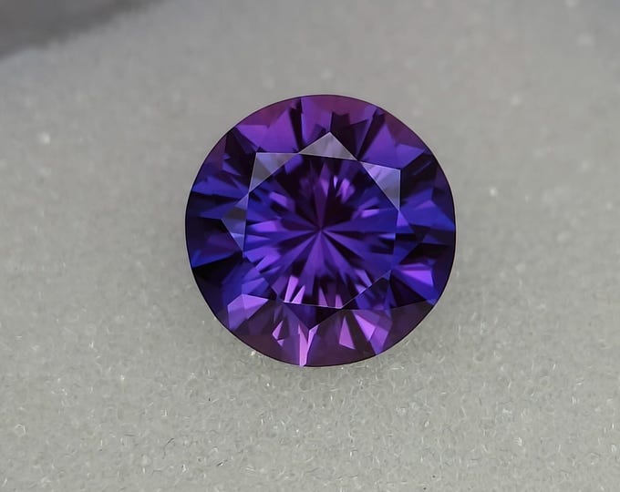 Precision Cut, 6.20 Ct Lab Bi-color Sapphire, Diamond Cut Blue Sapphire, 11MM Round Cut Blue ...