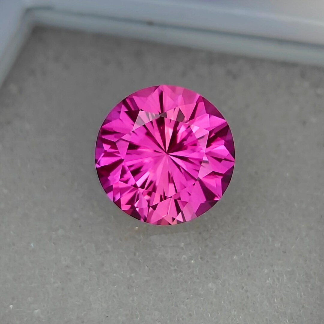 Precision Cut - 6.35 Ct Lab Pink Sapphire, 11 MM Diamond Cut Pink ...