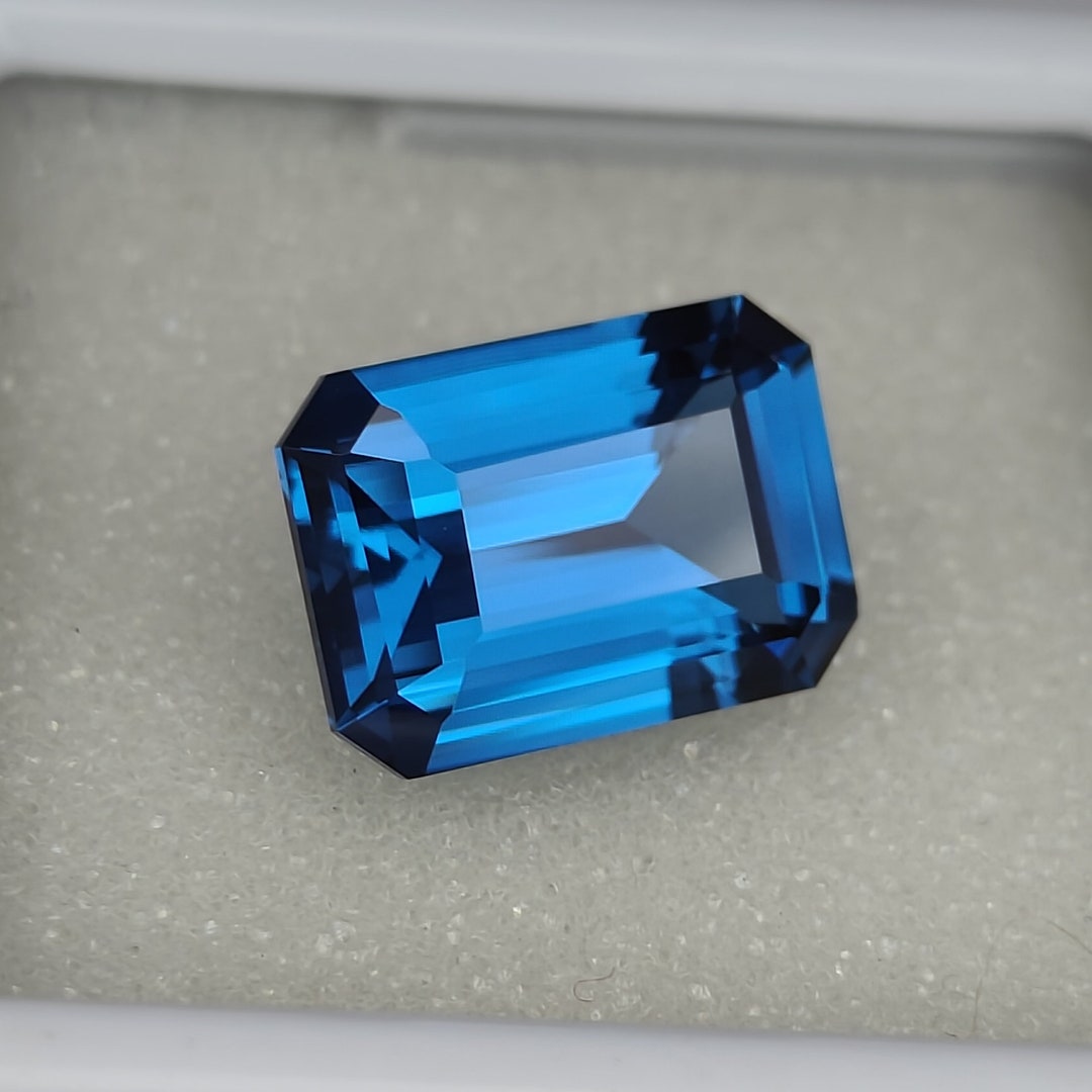 Precision Cut, 8.30 Ct Lab Blue Spinel, 10x14 MM Emerald Cut Blue ...