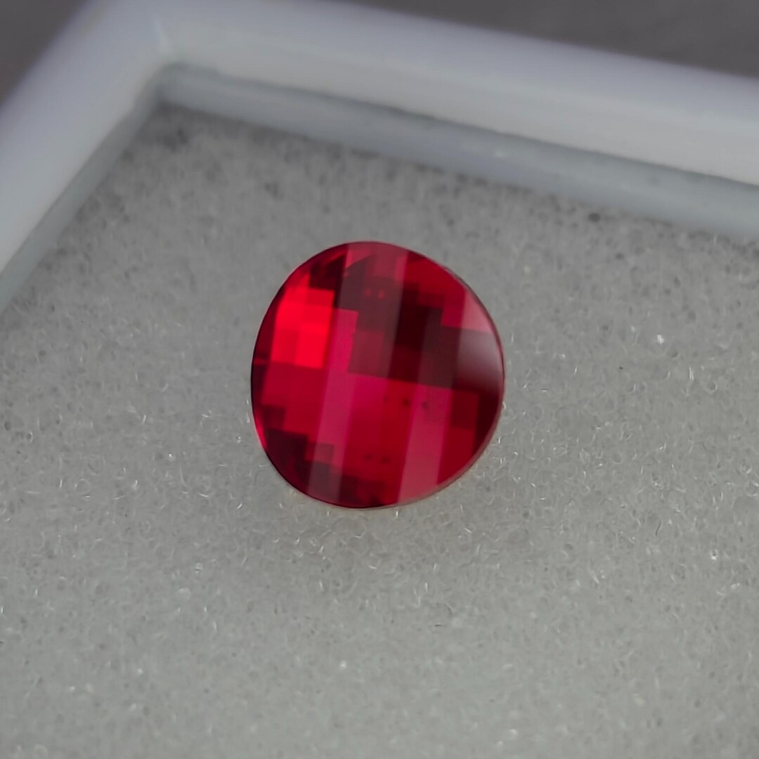 3.60 Ct Precision Cut Lab Ruby, 8 MM Pixel Cut Round Ruby, Excellent ...