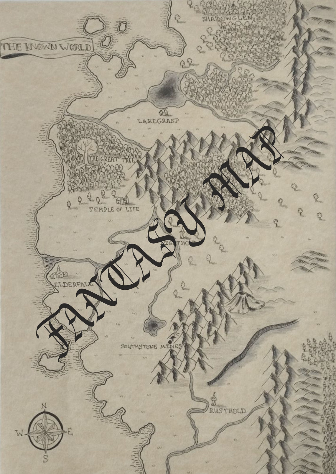 The Known World Map - Etsy