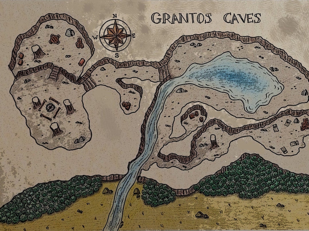 Grantos Caves Fantasy Map - Etsy