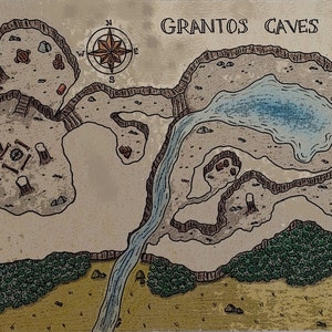 Grantos Caves Fantasy Map - Etsy