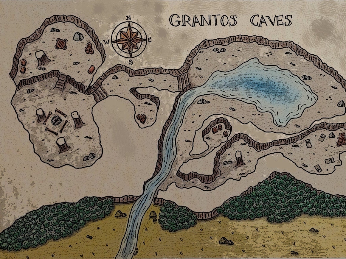 Grantos Caves Fantasy Map - Etsy