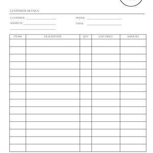 Large Order Form Template, Order Tracker, Purchase Order Form, Custom ...