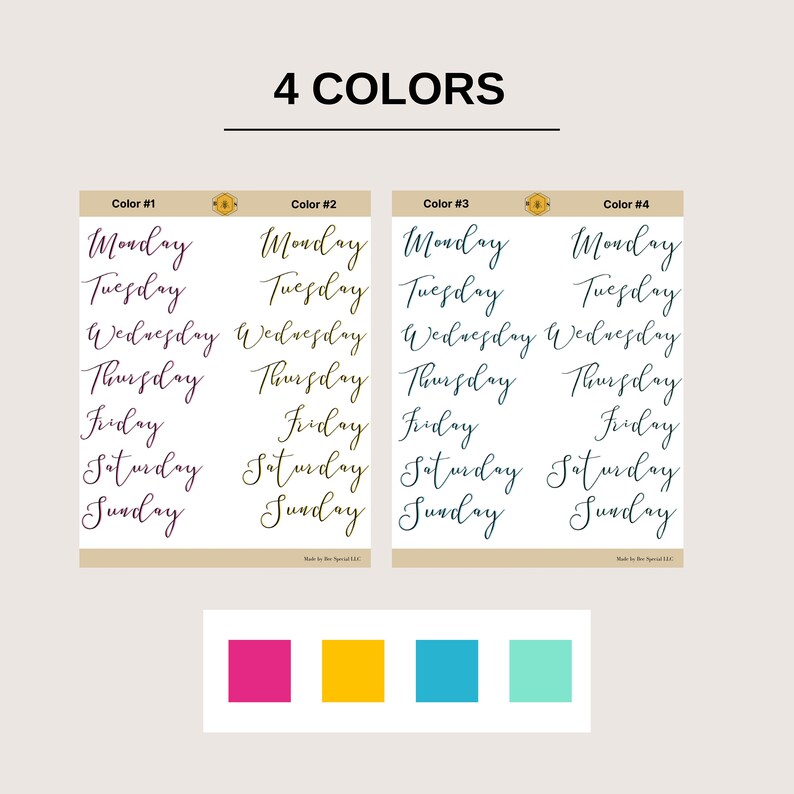 Planner Stickers Days of the Week Stickers for Planers - Etsy