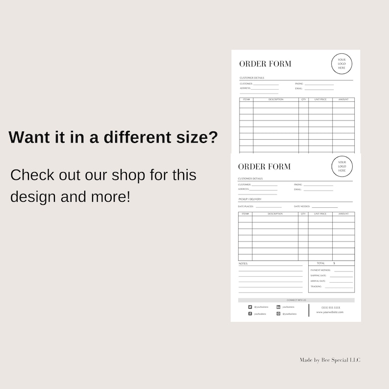 Order Form Template, Large Orders, Order Tracker, Purchase Order Form ...