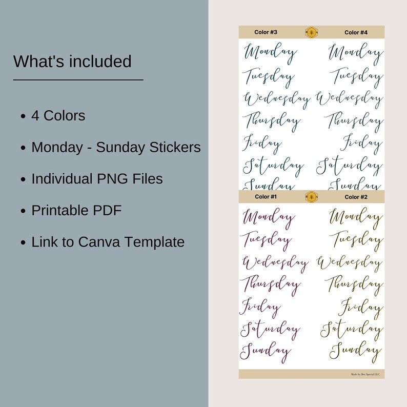 Planner Stickers Days of the Week Stickers for Planers - Etsy