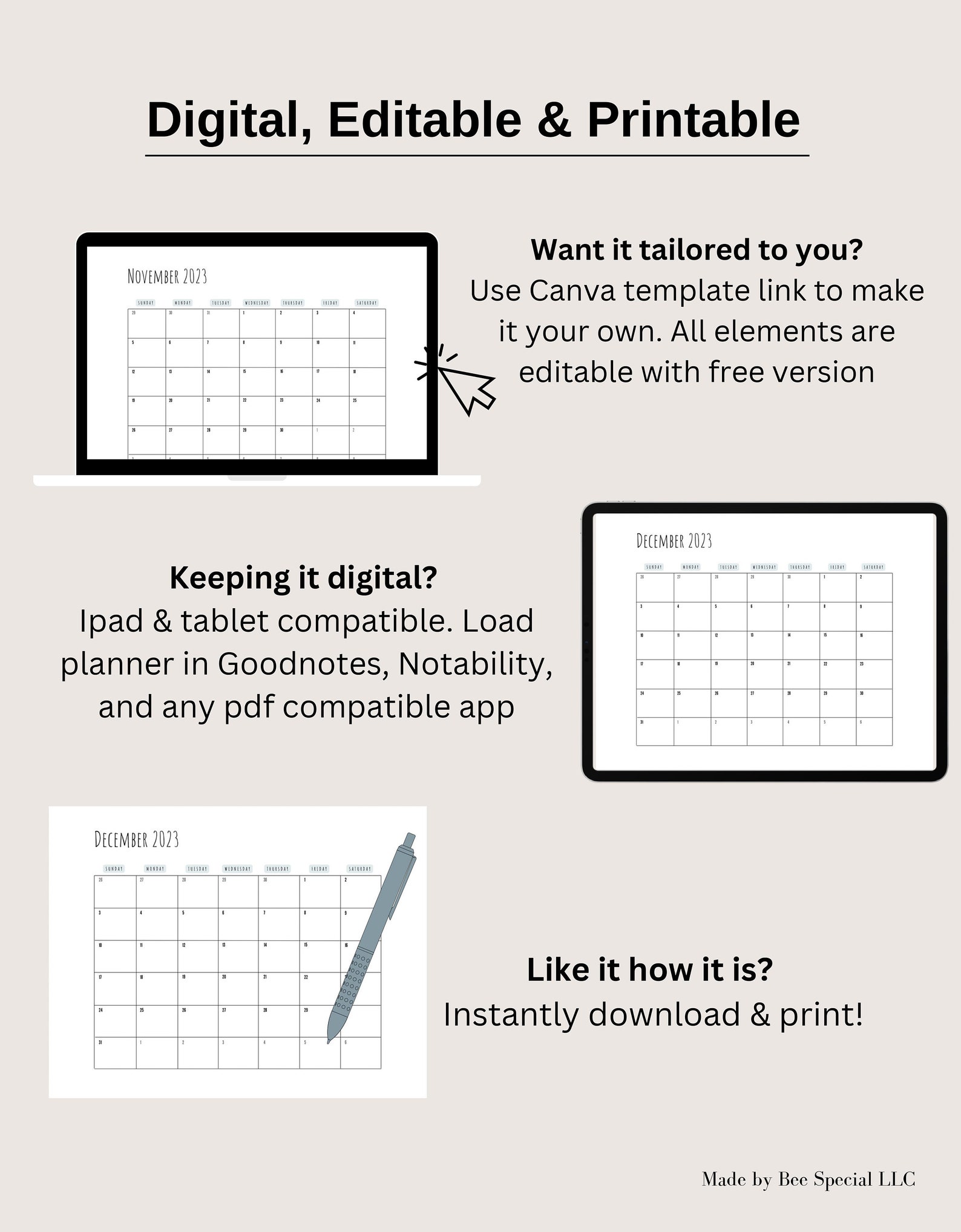 2023 Editable Printable Calendars Cleaning Calendar Birthday - Etsy 2023 Editable Printable Calendars Cleaning Calendar Birthday - Etsy
