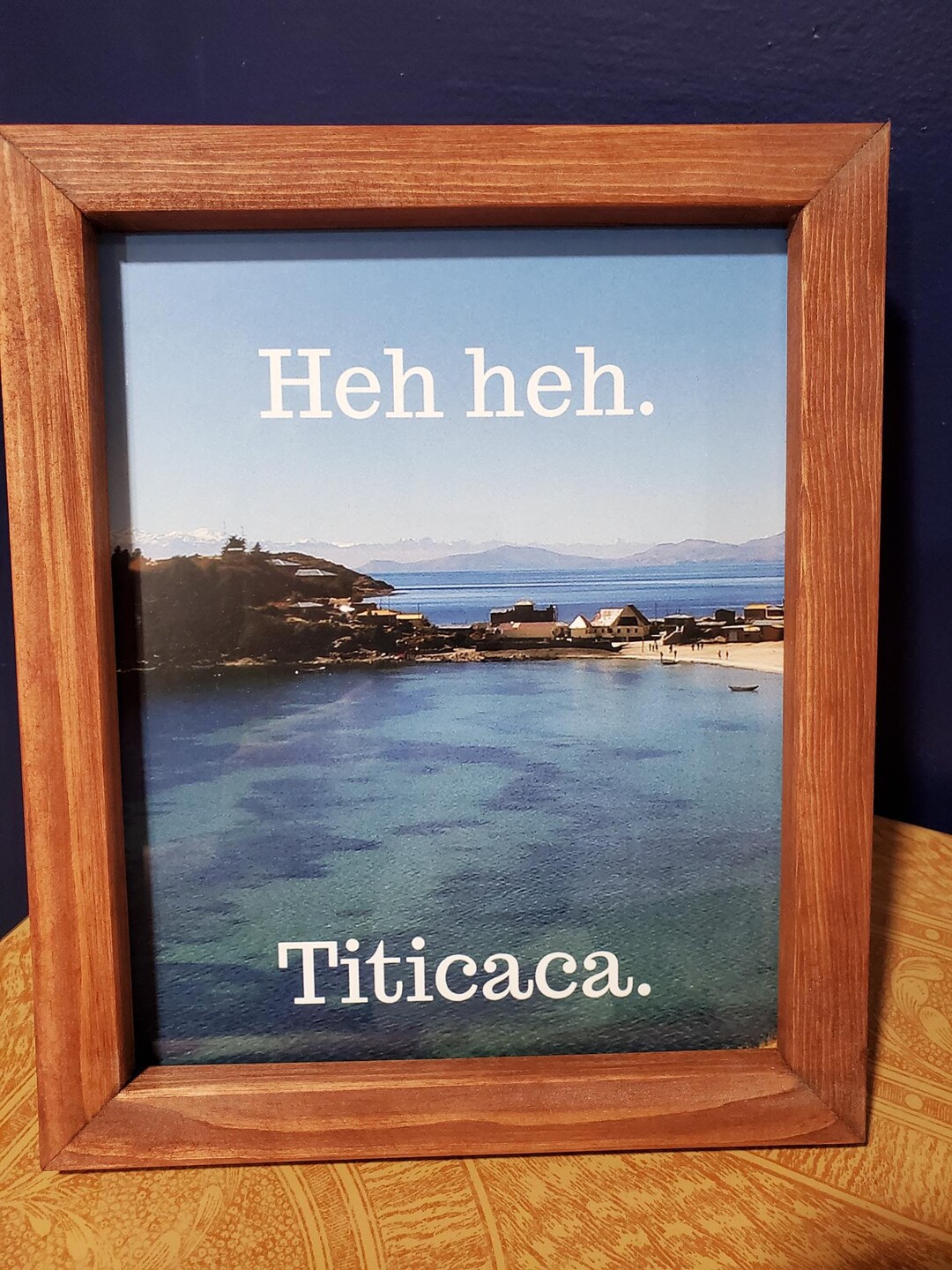 Heh Heh Titicaca Sign Funny Bathroom Wall Art Farmhouse - Etsy