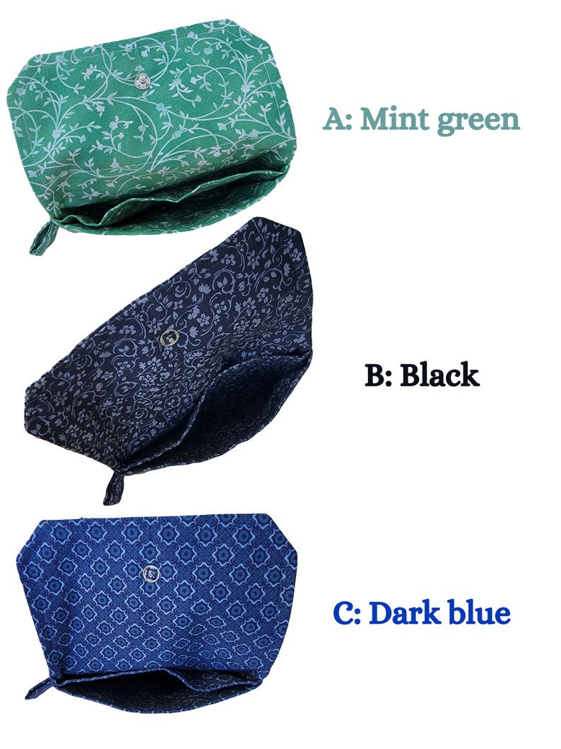 Fabric Pouch With Double Compartment and Snap Button Closure - Etsy