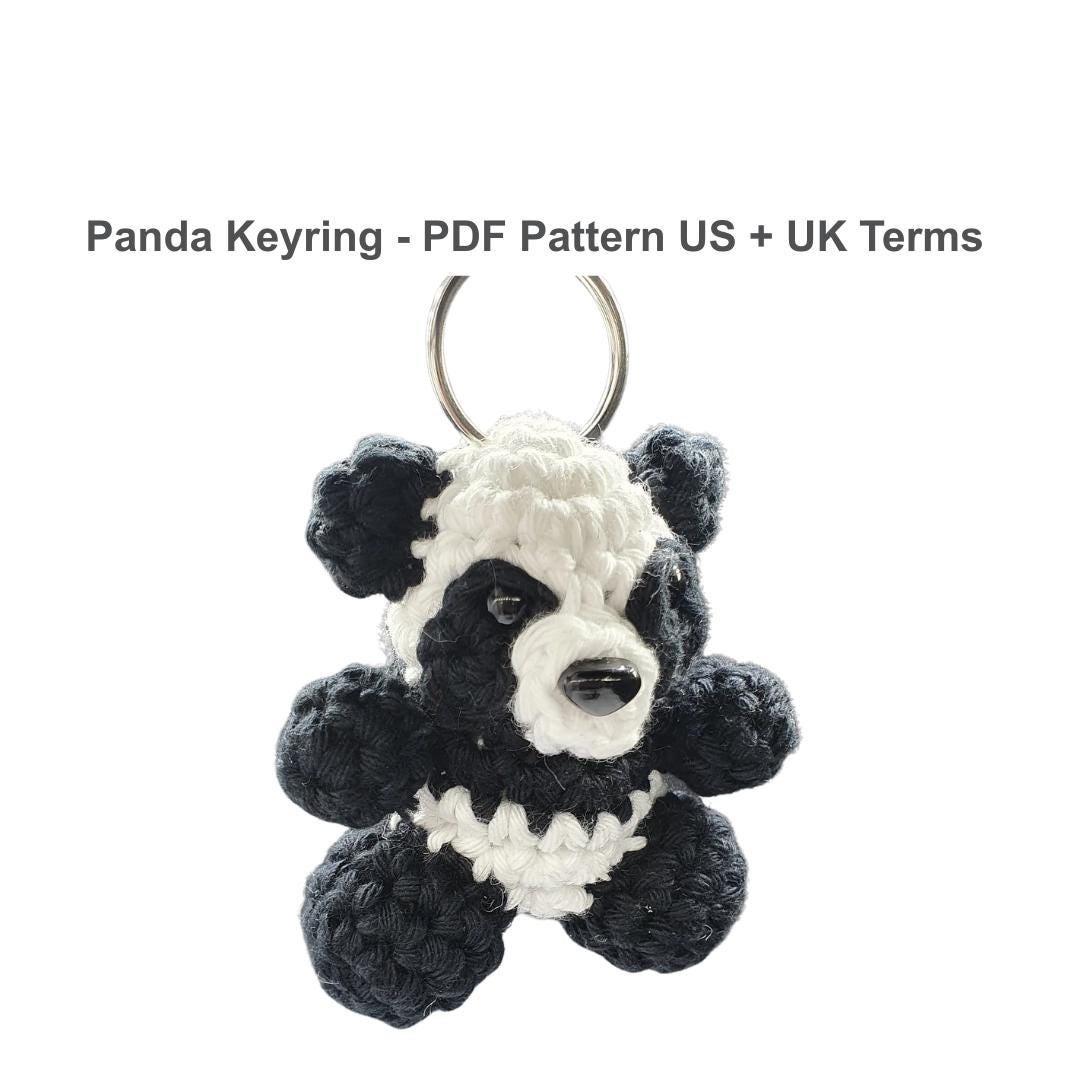 Panda Keyring Crochet Pattern Pdf - Amigurumi Animal | US & UK Terms - Etsy