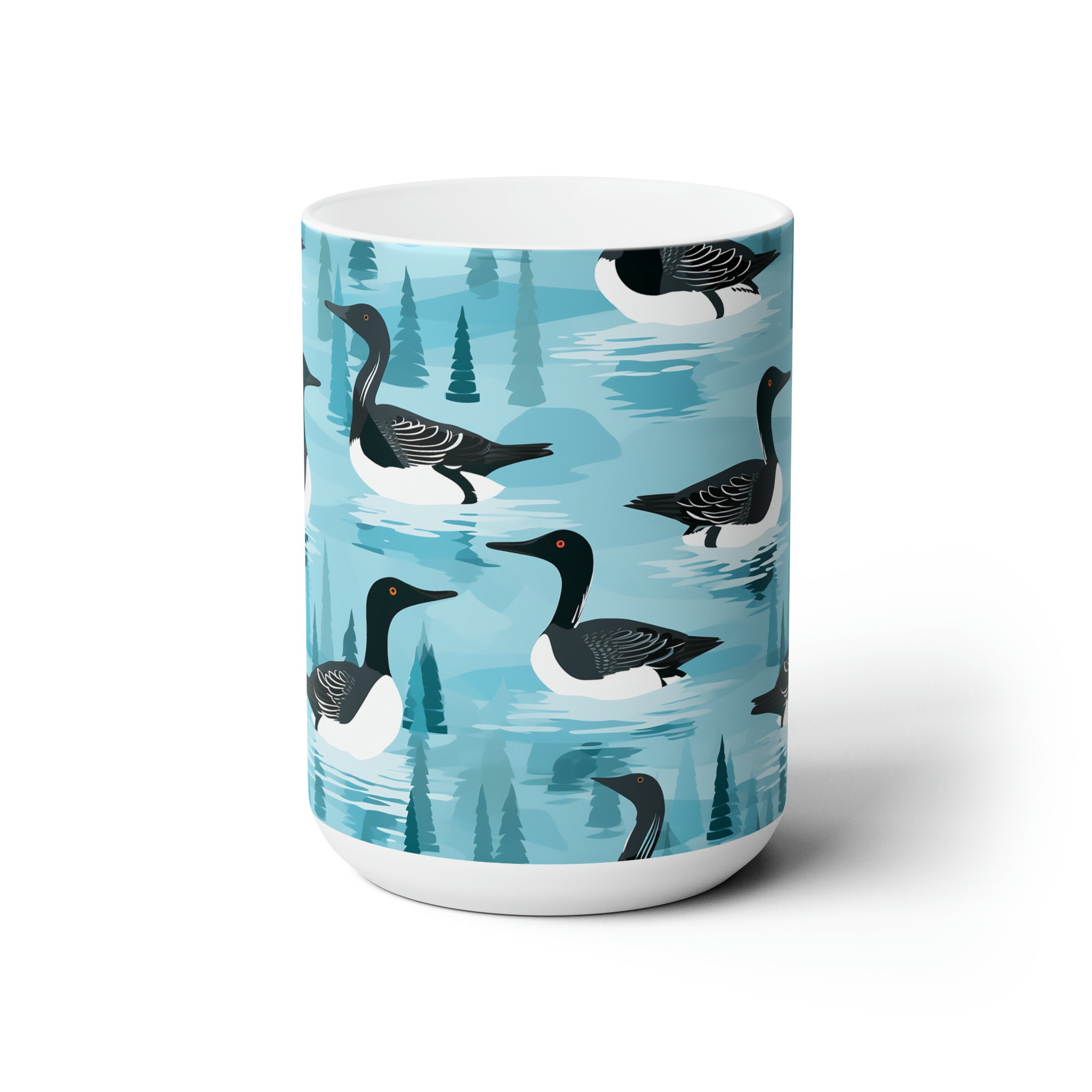 Loon Coffee Mug White Glossy Coffee Mug Loon Ceramic Mug - Etsy