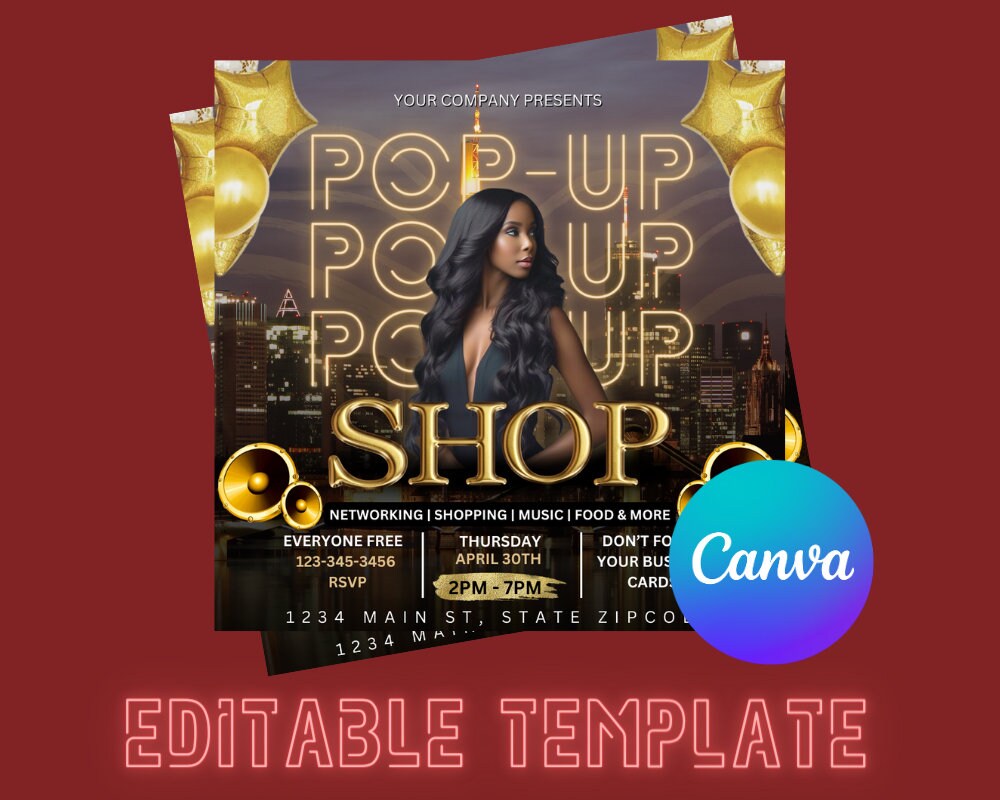 Pop-up Shop Flyer Canva Template / Pop up Shop / Pop up Shop / Pop up ...