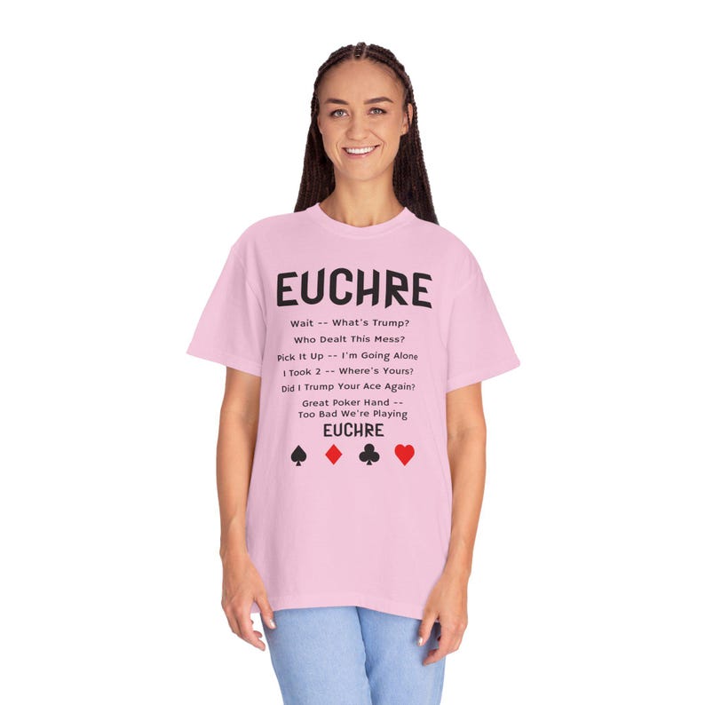 Euchre Phrases Tee - Euchre Inspired T-shirt With Humorous Quotes ...