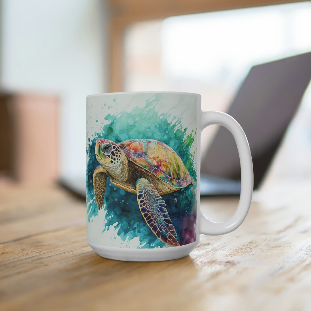Personalized Sea Turtle Coffee Mug, Sea Turtle Personalized Coffee Mug ...