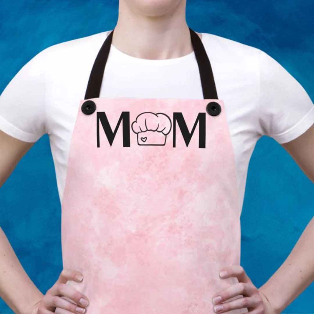 Mom Apron, Mom Apron With Chef Hat, Pink Mom Apron - Etsy