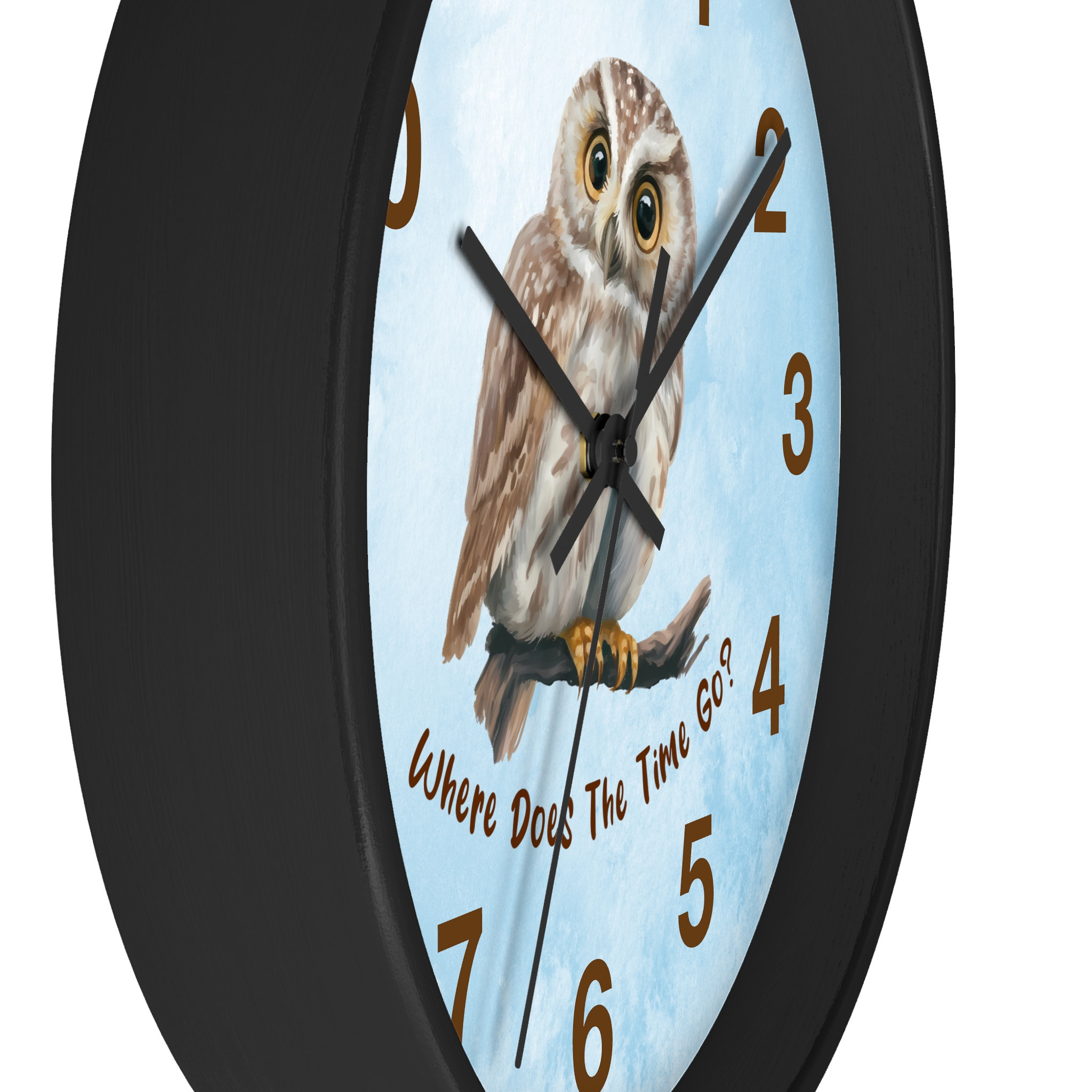 Where Does the Time Go? Owl 10" Wall Clock,fun Country Owl Round Wall ...