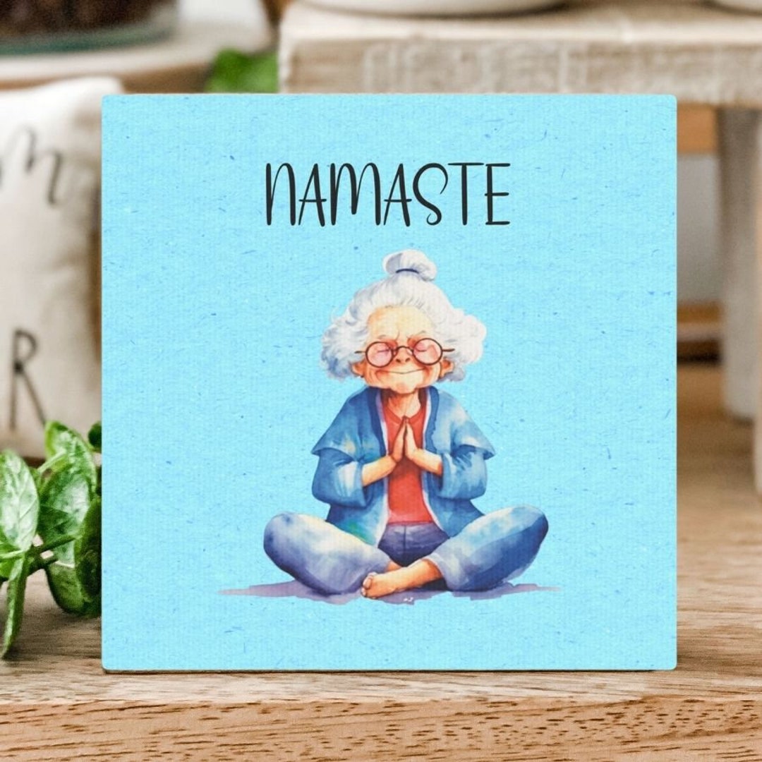 Namaste Wall Art, Senior Yoga Studio Art, Yoga Wall Art, Yoga Art ...