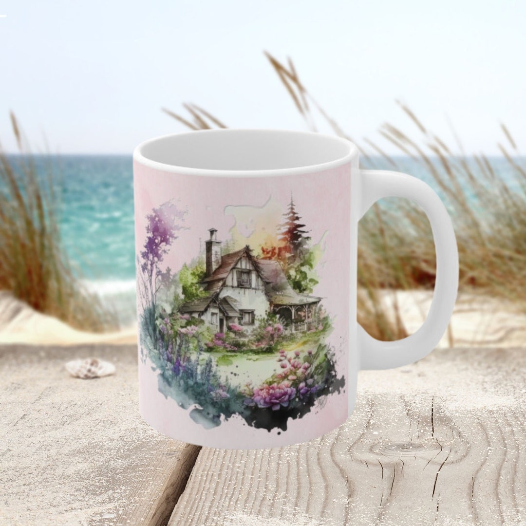 Cottage Floral Coffee Mug, Floral Cottage Coffee Cup, Cottagecore ...