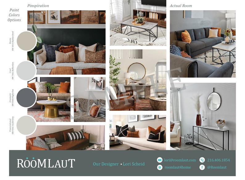 Living Room Grey With Rust Mood Board, Room Scheme and Shopping Guide ...