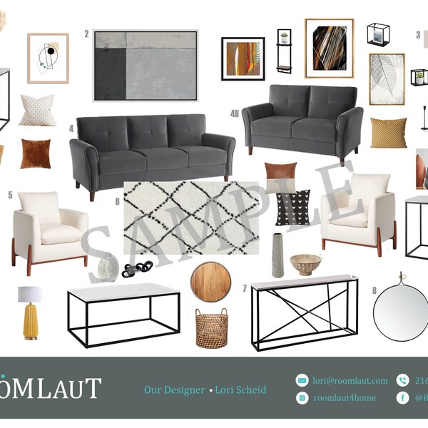 Living Room Mood Boards - Etsy