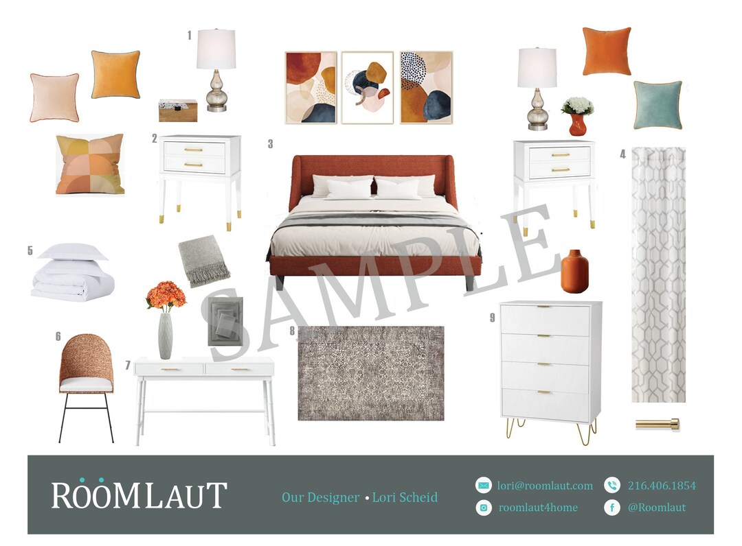 Master Bedroom Interior Design Mood Board Room Scheme and - Etsy