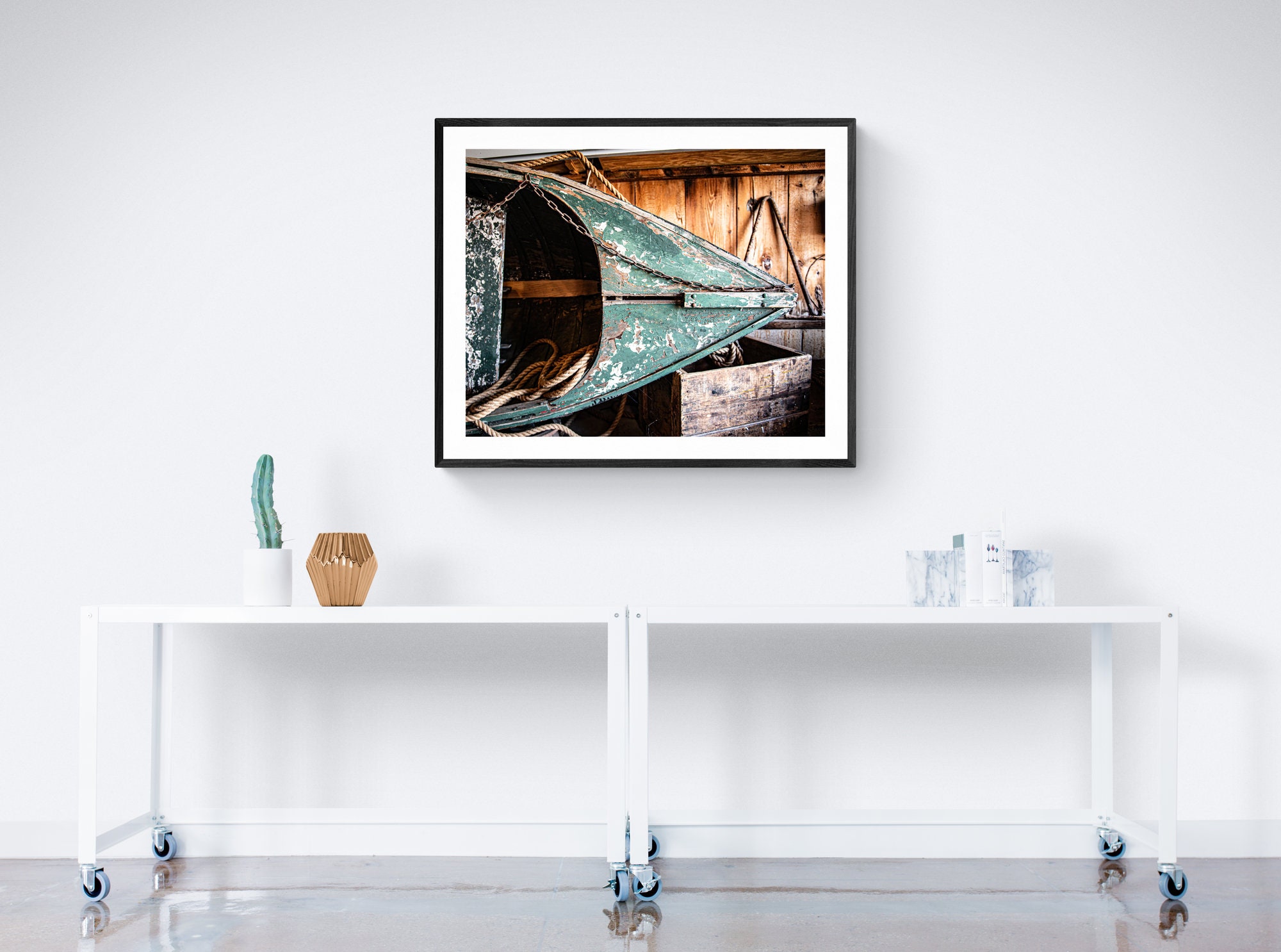 Vintage Rustic Nautical Boat Photo, Antique Maritime Lake Boat Print ...