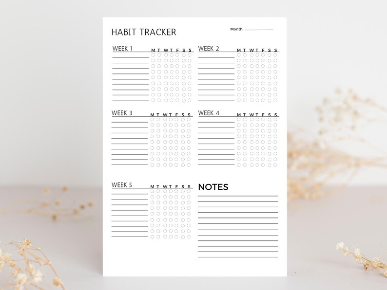 Printable Monthly Habit Tracker, Habit Tracker Template, Routine ...