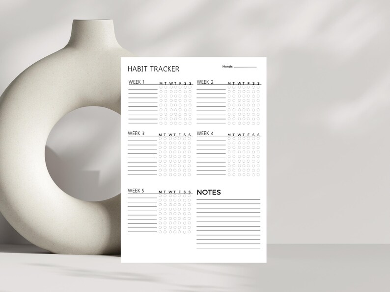 Printable Monthly Habit Tracker, Habit Tracker Template, Routine ...
