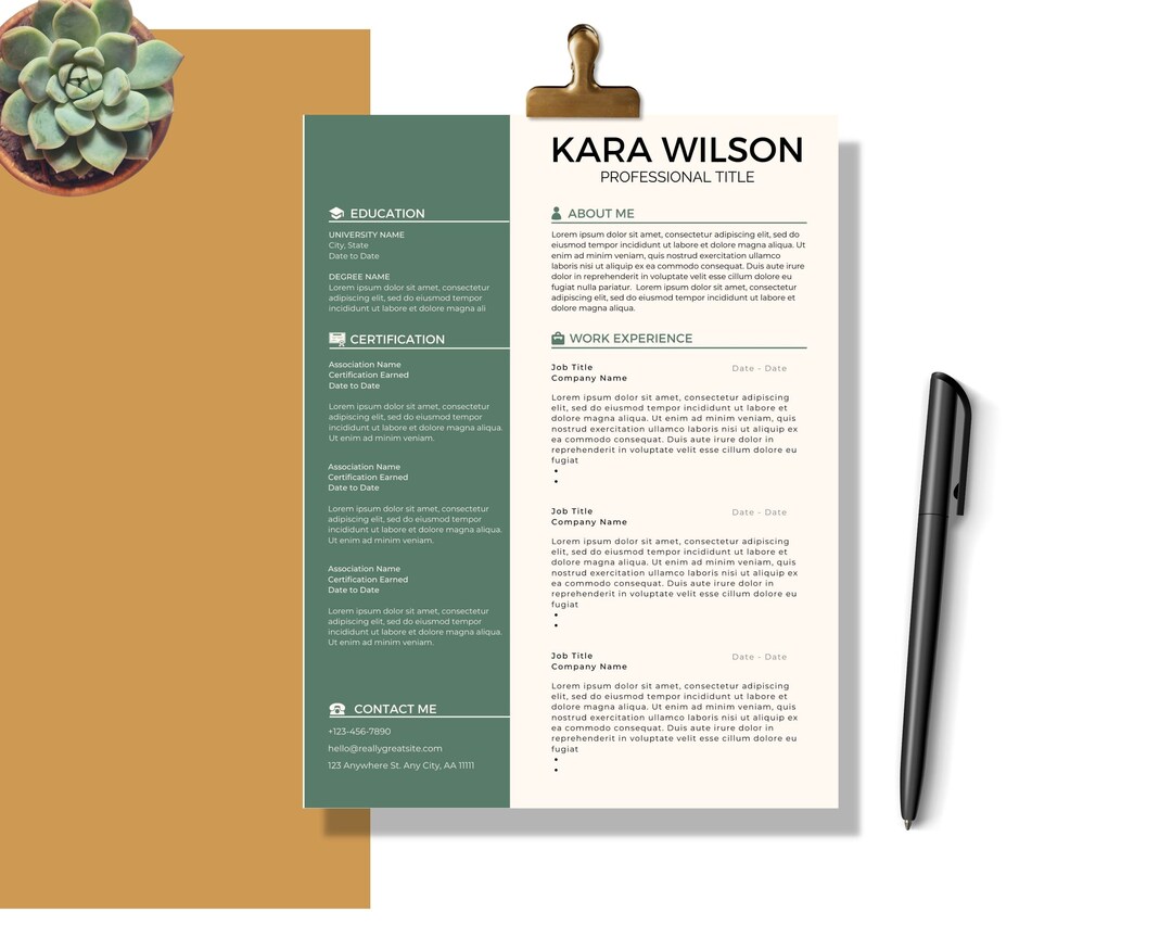 Resume Template: Professional Modern Resume Template for Canva for an ...