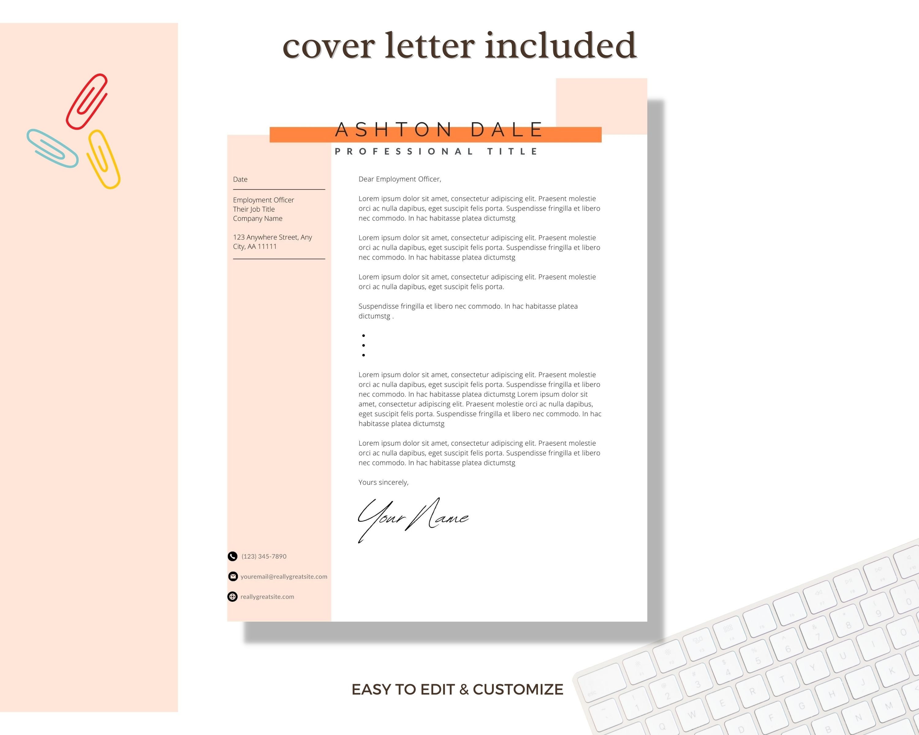 Resume Template: Professional Modern Resume Template for Canva - Etsy