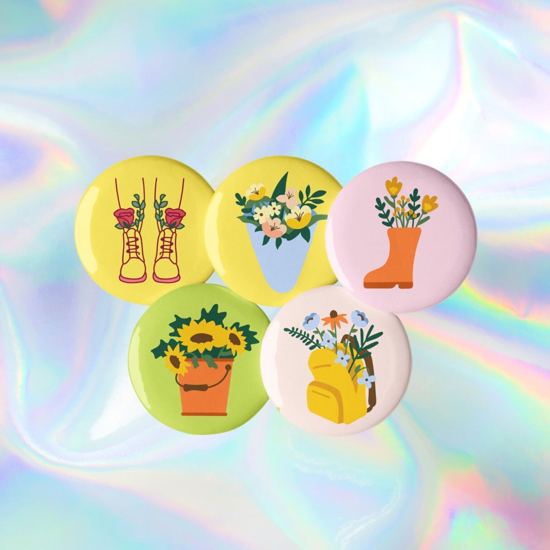 FLOWER PINS - Spring Flower Pins Gift Ideas Flower Power Plant Lover ...