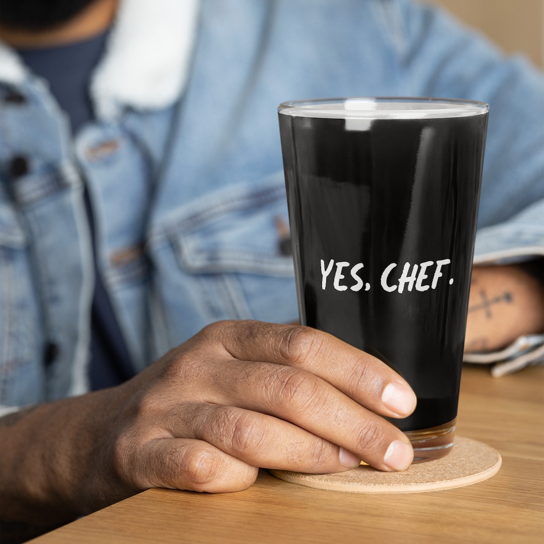 Yes Chef Glass Shaker Pint Glass Custom Glass Gifts Cooking Chefs Gift ...