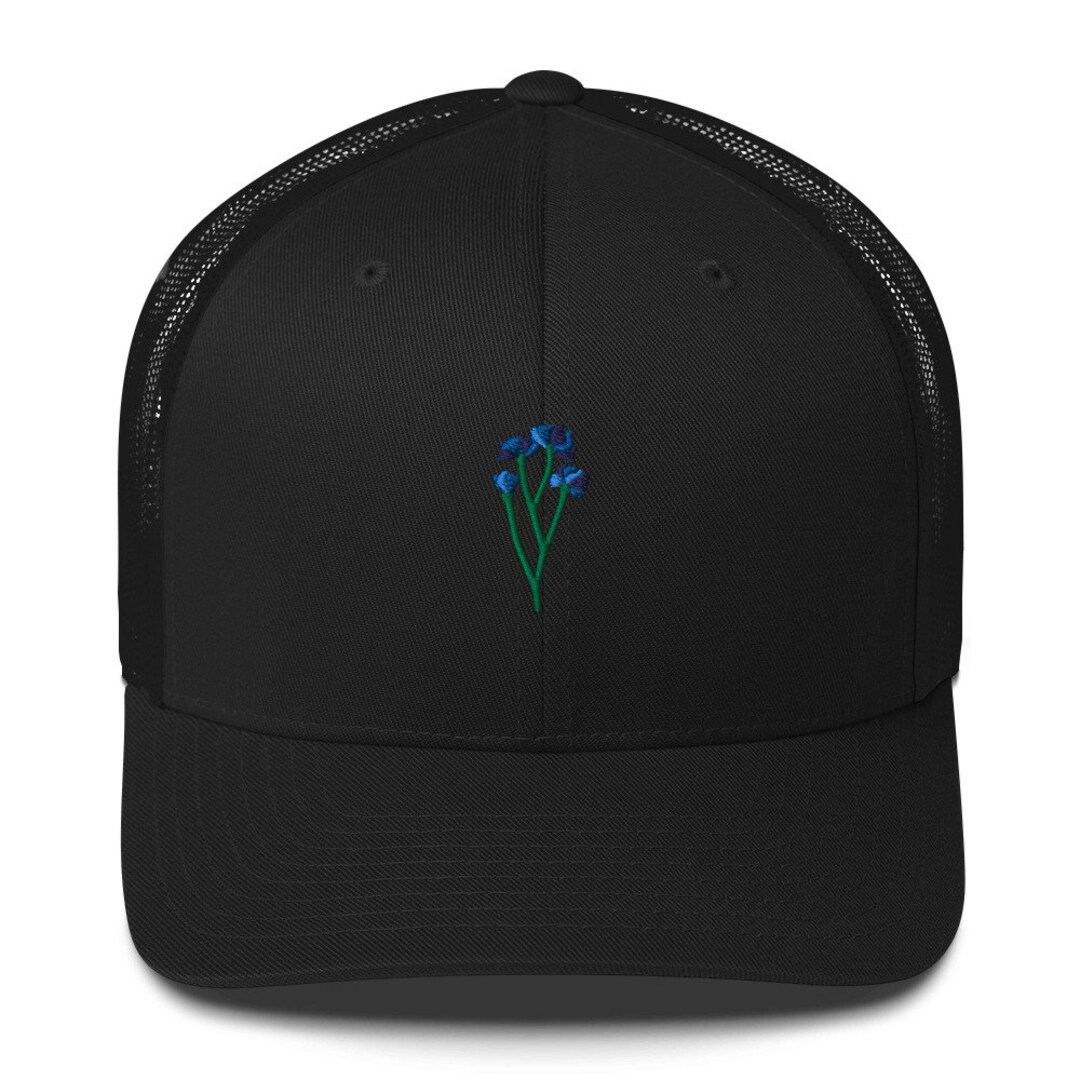 Flora Baseball Hat Baseball Cap Cute Flower Hat Trucker Cap Blue ...