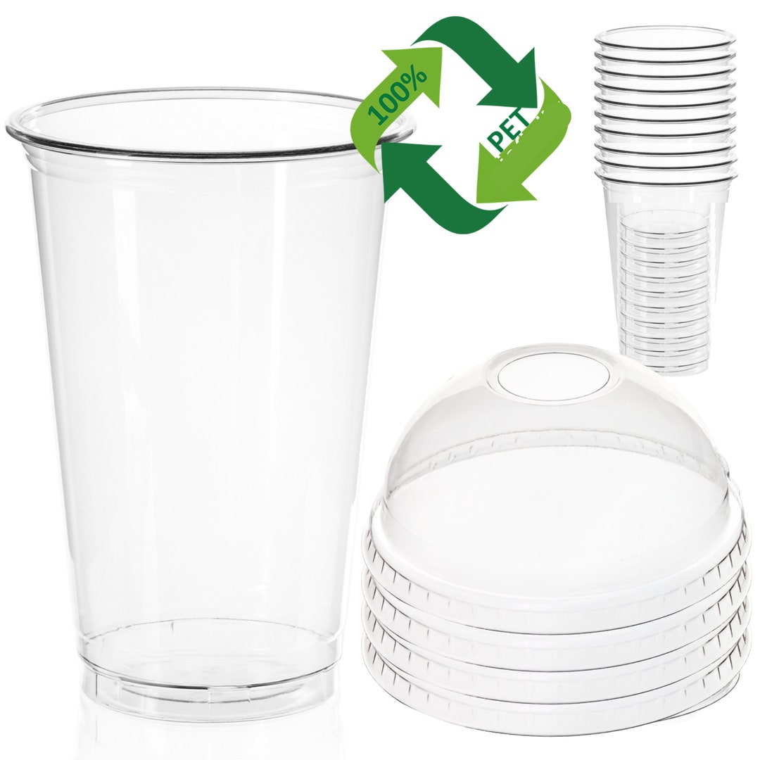 Pack of 50 Smoothie Cups With Dome Lids (paper Straws Optional) Sizes ...