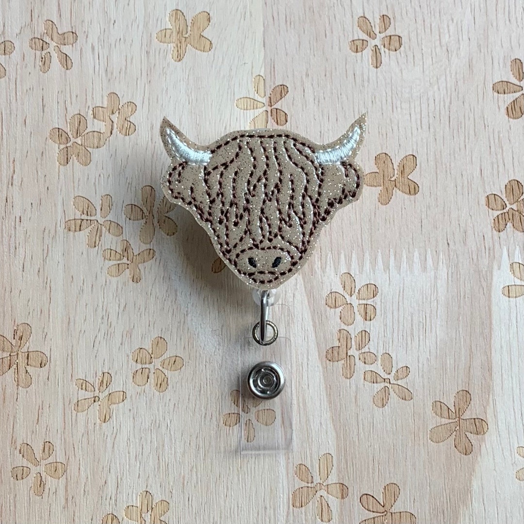 Highland Cow Badge Reel Farm Badge Reel Animal Badge Reel - Etsy