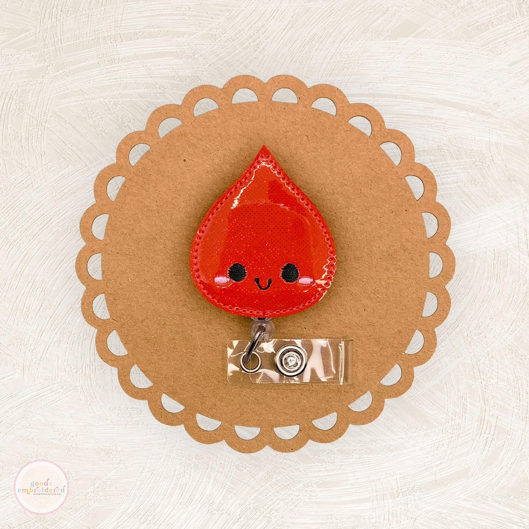 Blood Drop Badge Reel, Phlebotomy Badge Reel, Phlebotomist Badge Reel ...